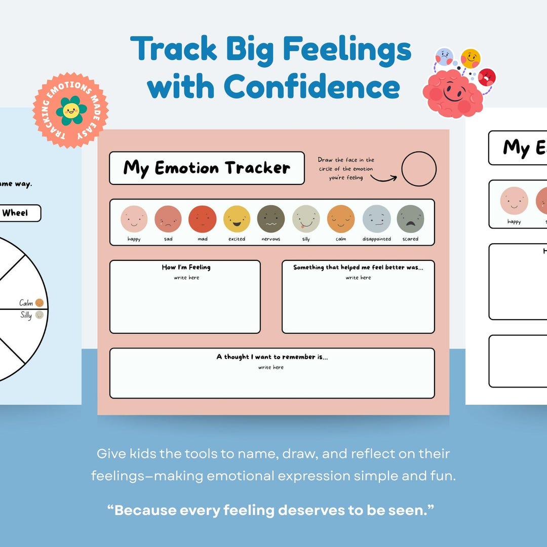 Feelings Tracker for Kids – Emotional Regulation Worksheet – SEL ...