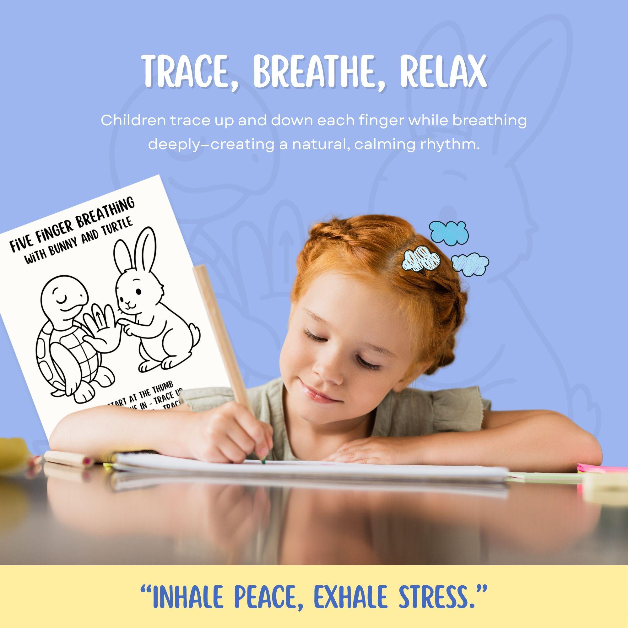 Bunny & Turtle Five Finger Breathing Printable: Kids Mindfulness (PDF ...