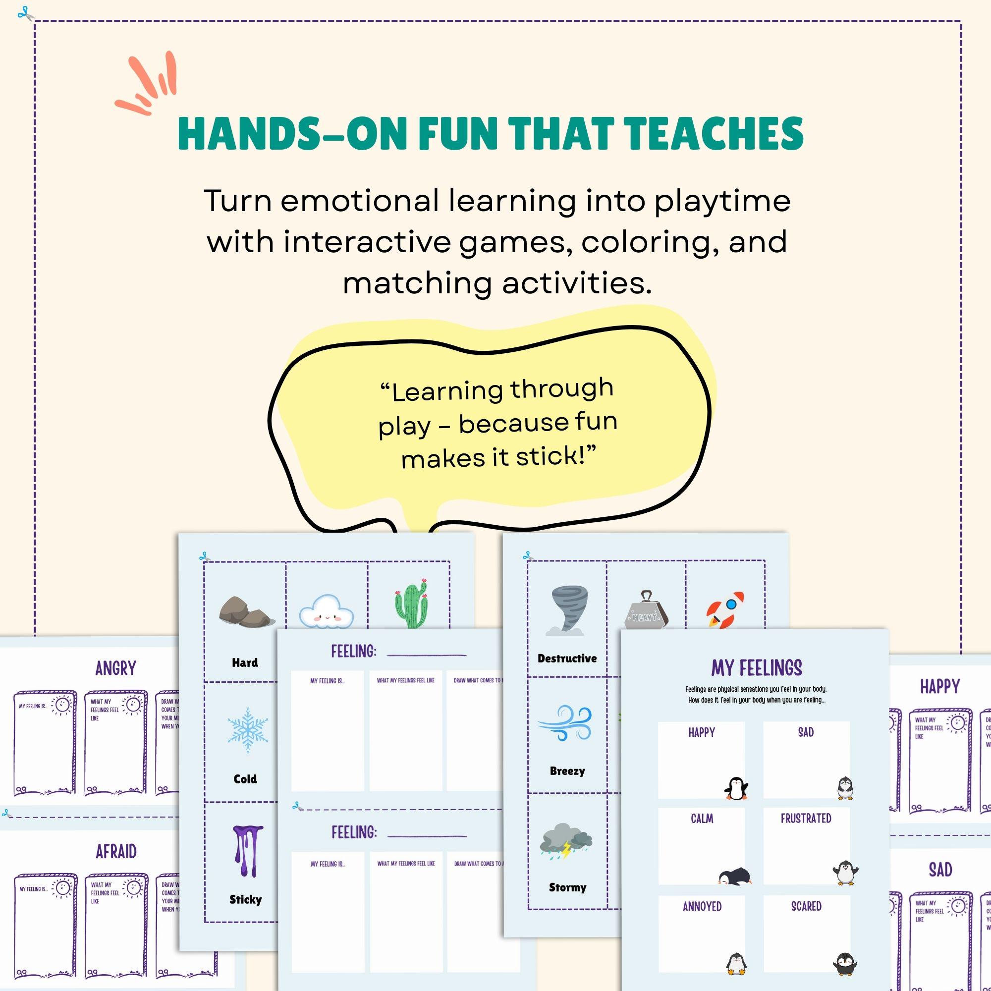 Feelings Worksheet for Kids | Emotions Chart PDF | Calm Down Corner ...