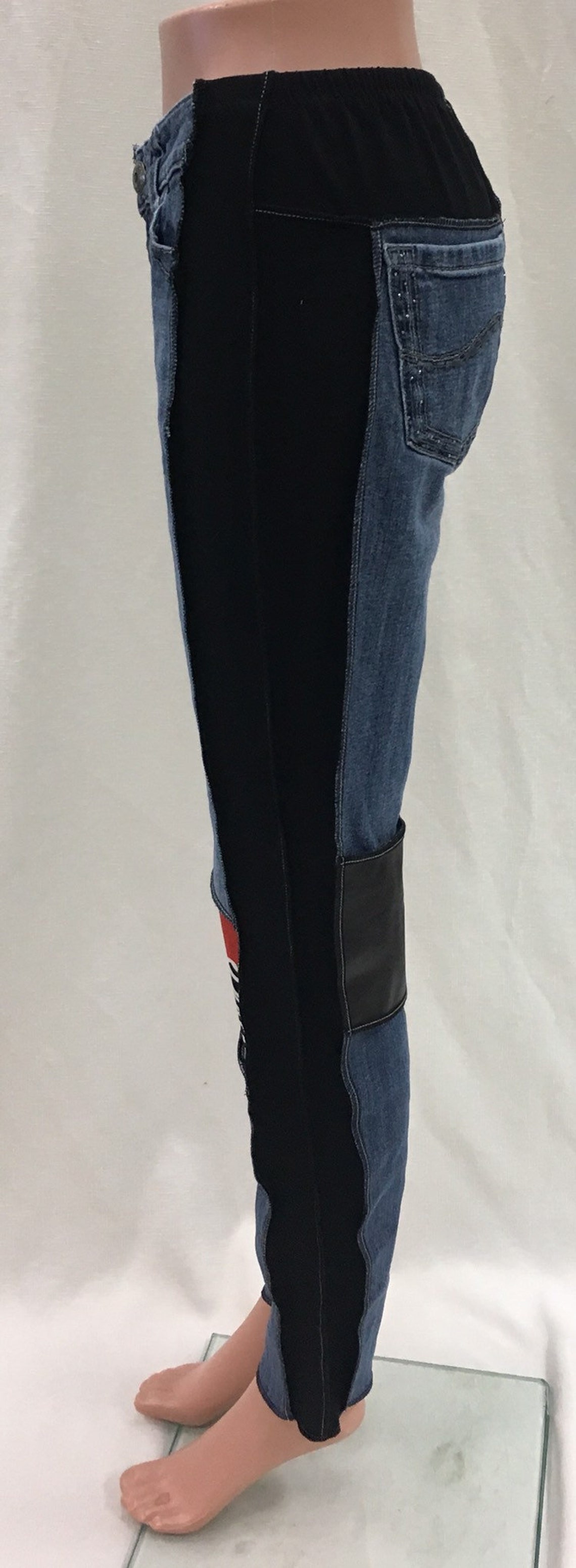 Slim or Skinny Leg Patch Jeans /one of a Kind Jeans /custom - Etsy