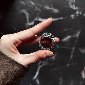 Silver Alien Ring, Silver Ring, Xenomorph Space Cosmic Creature Ring ...