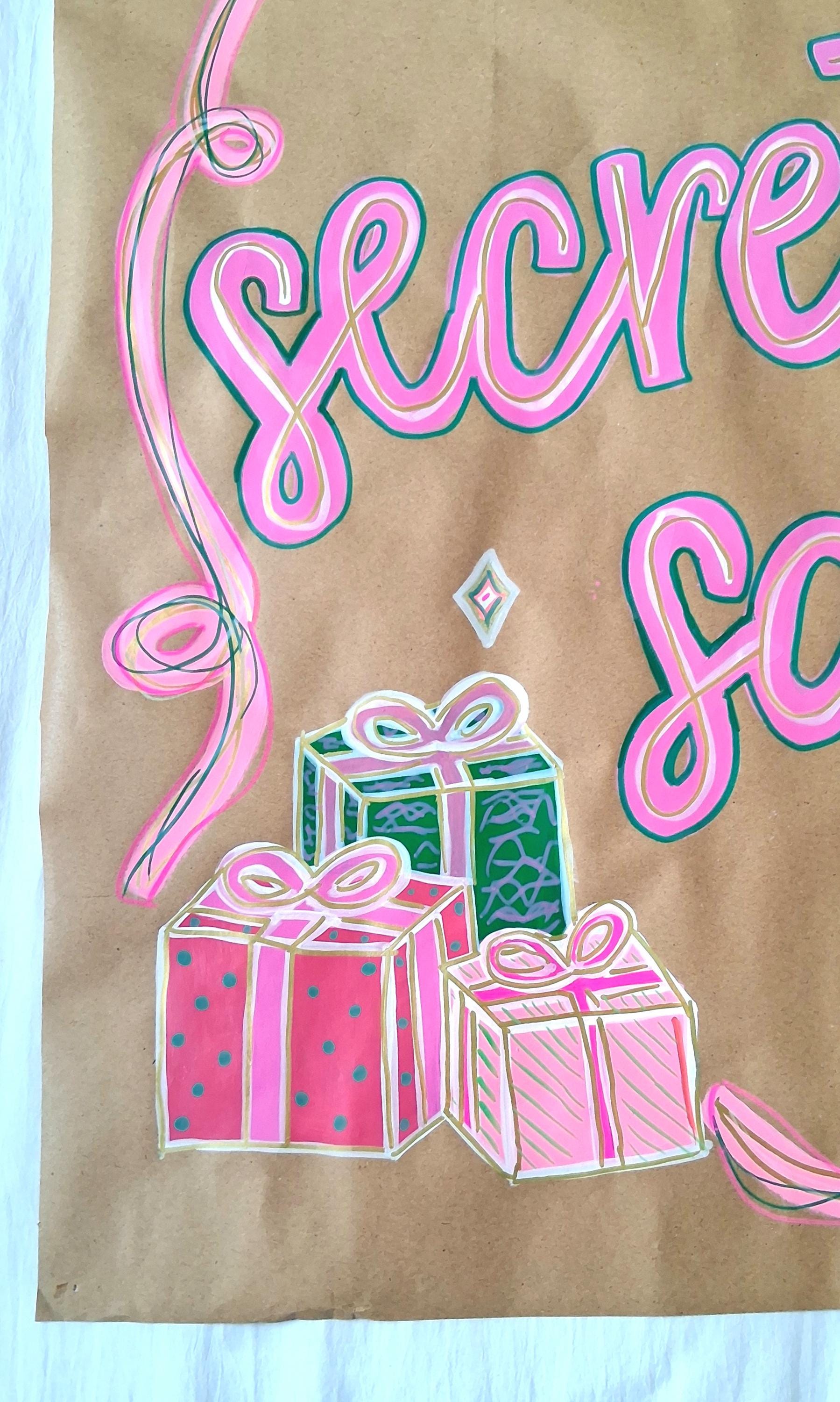 Hand-painted Secret Santa Bow Banner - Etsy