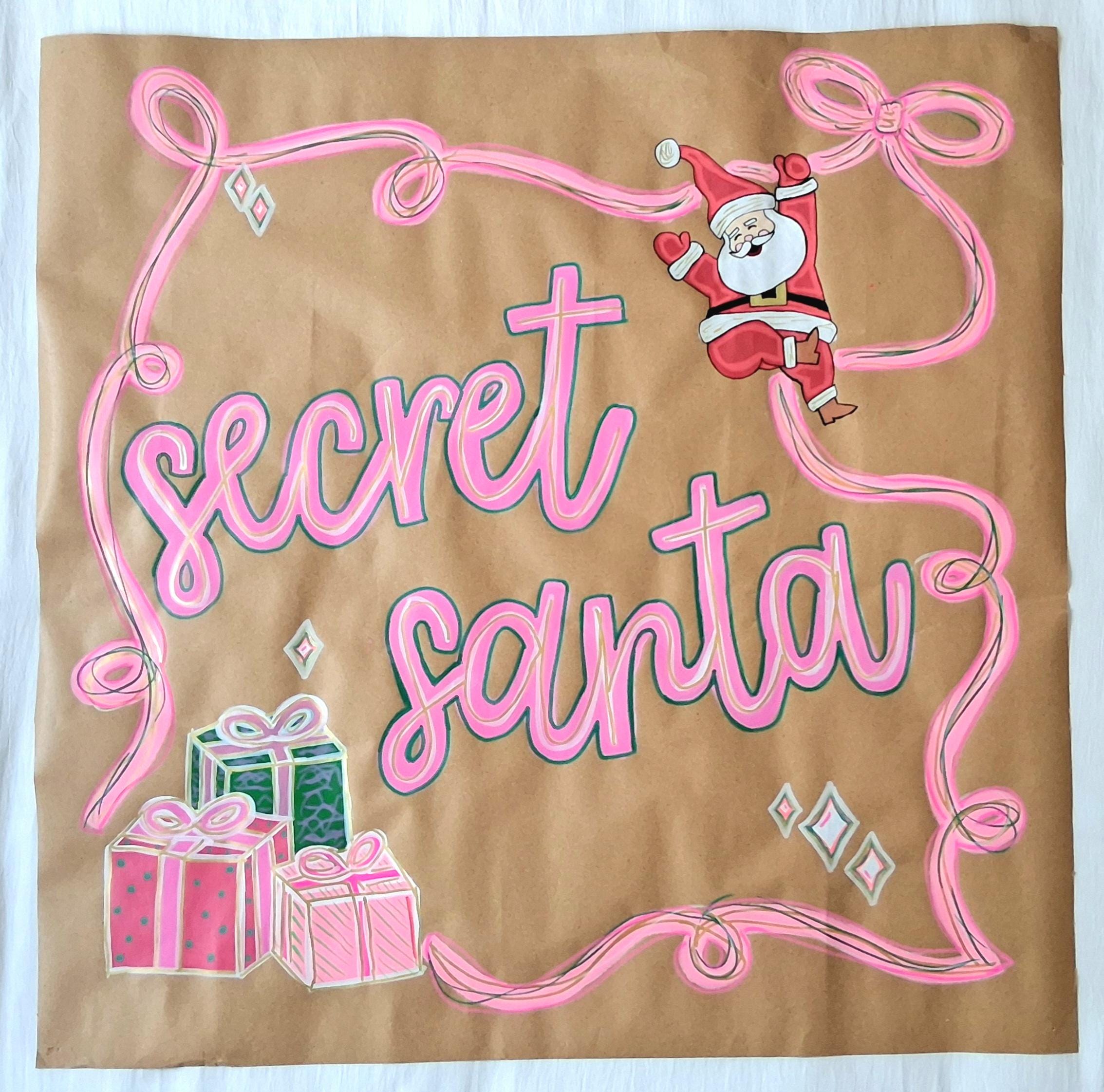 Hand-painted Secret Santa Bow Banner - Etsy