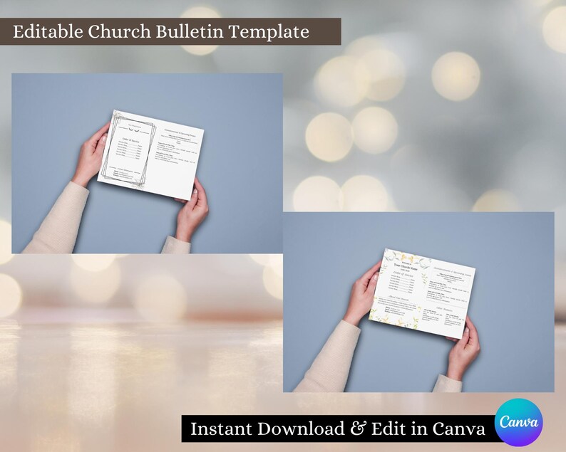 Editable Church Bulletin Template | Sunday Service Program | Bible ...