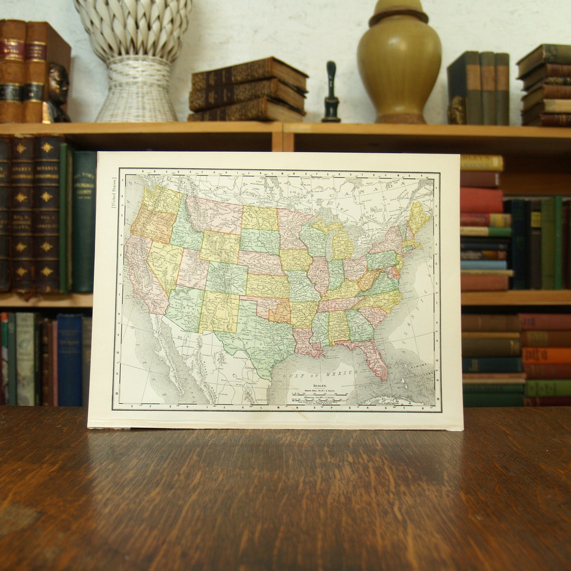 Antique Color Map of the United States From the 1899 Imperial - Etsy