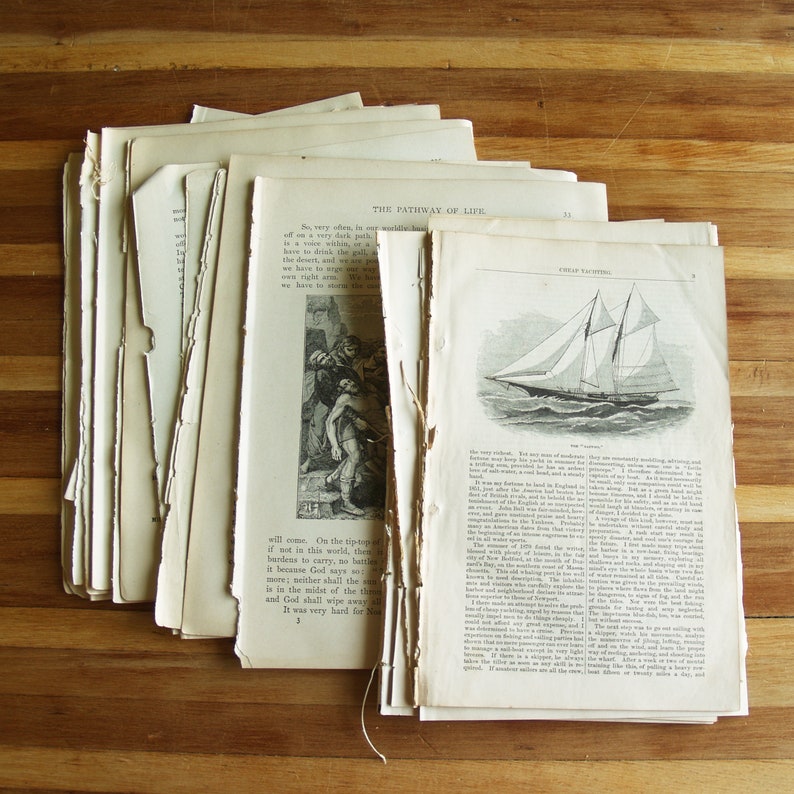 Bulk Lots of Antique Paper Saved From Disbound Books Free US - Etsy