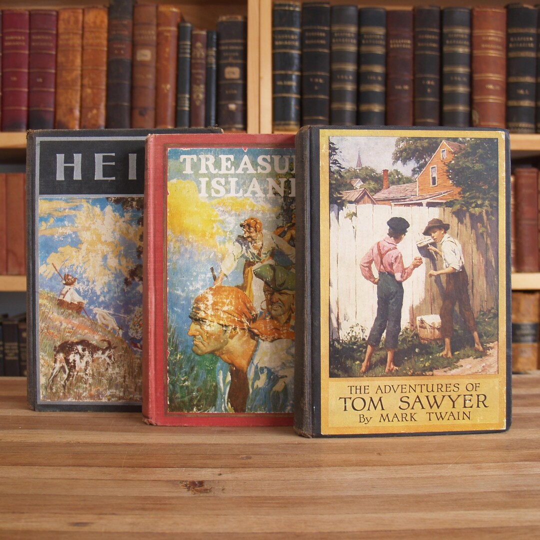 Heidi, Tom Sawyer, Treasure Island - Three Vintage Classic Children's ...