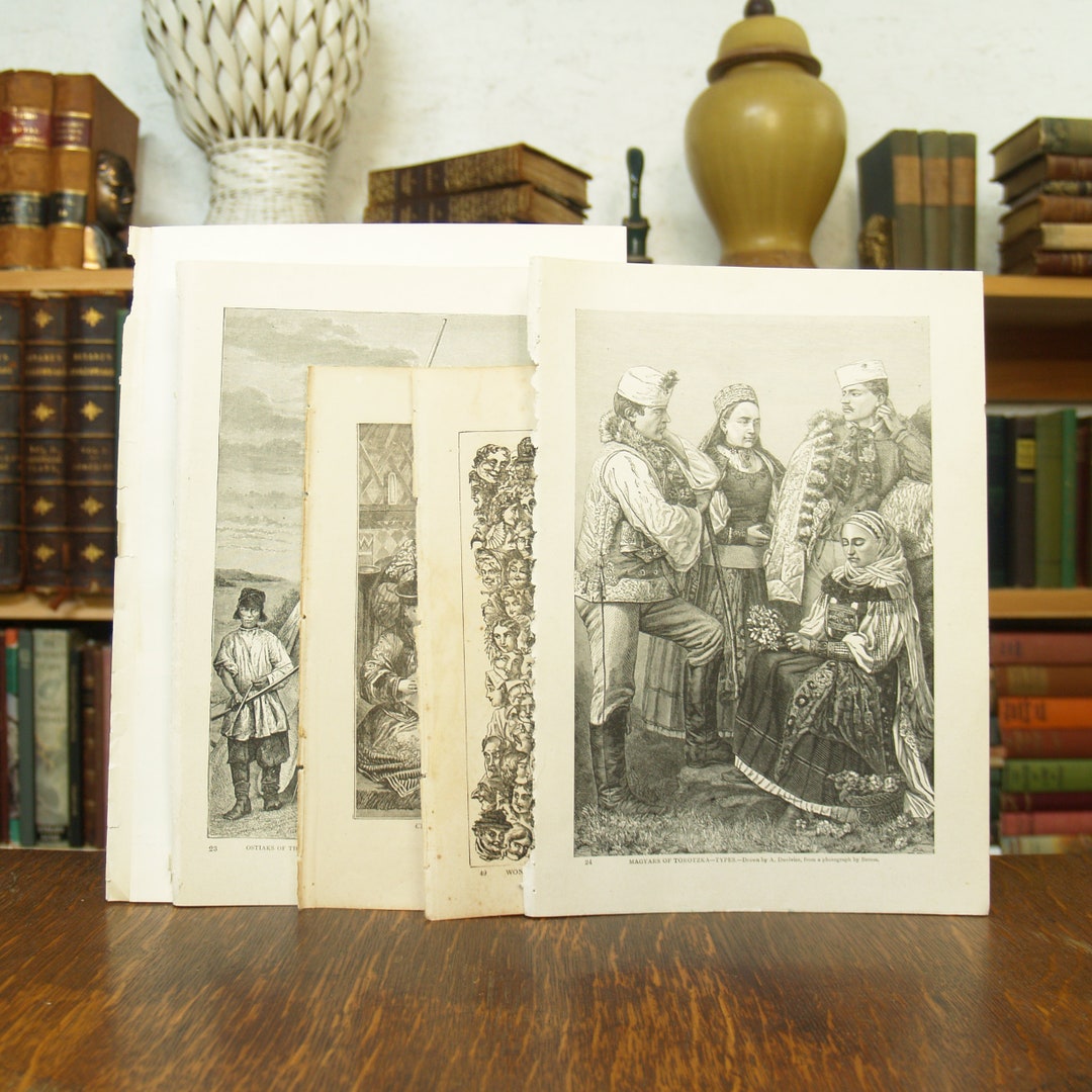 Collection of Nine Original Ethnographic Prints and Illustrations From ...