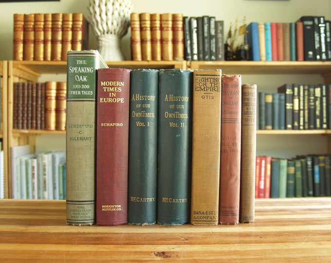 Collection of Seven Vintage and Antique History Books in Hardcover ...