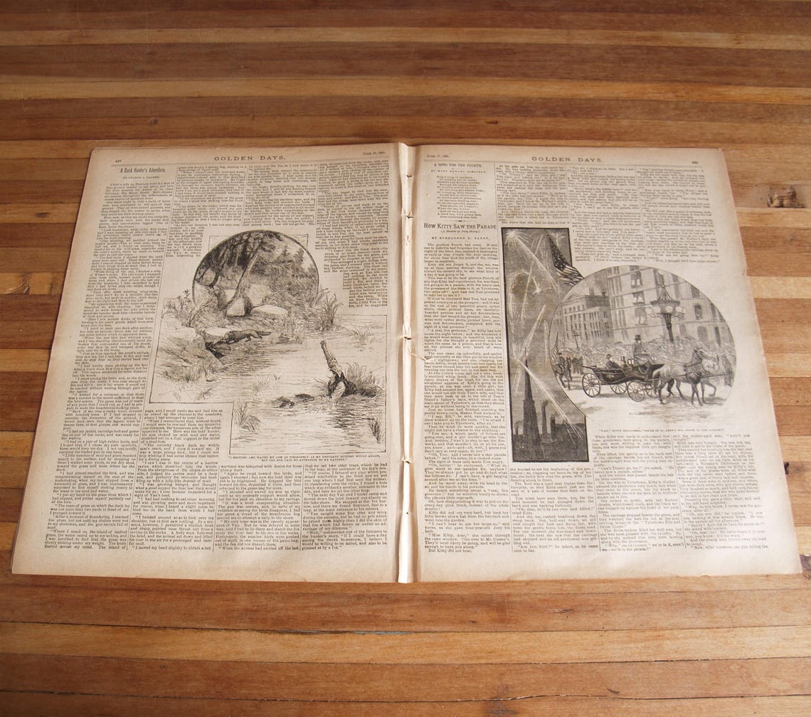 Four Antique Issues of Golden Days Children's Magazine From the 1890s ...