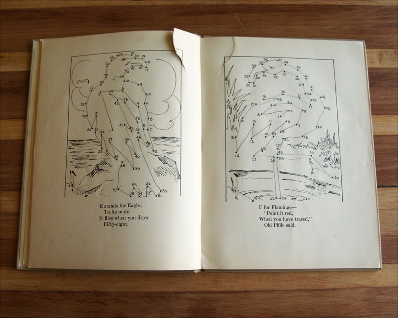 Piffle's ABC Bird Dot Drawing Book - Vintage Children's Connect-the ...
