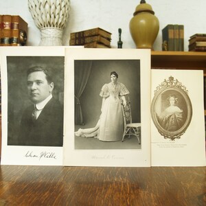 Collection of 9 Original Portrait Prints From Various Disbound Antique ...