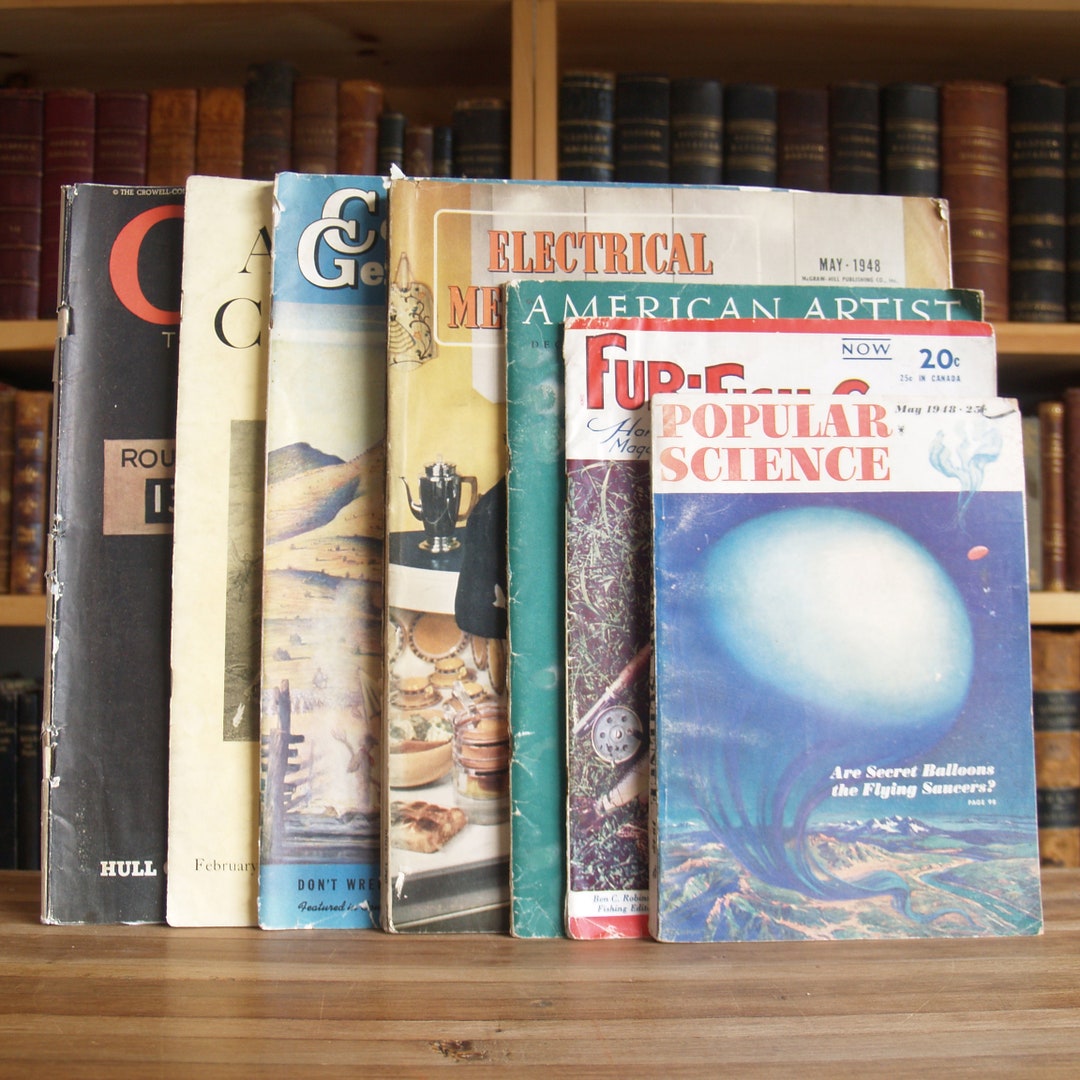 Collection of Seven Vintage Magazine From the 1940s; Popular Science ...
