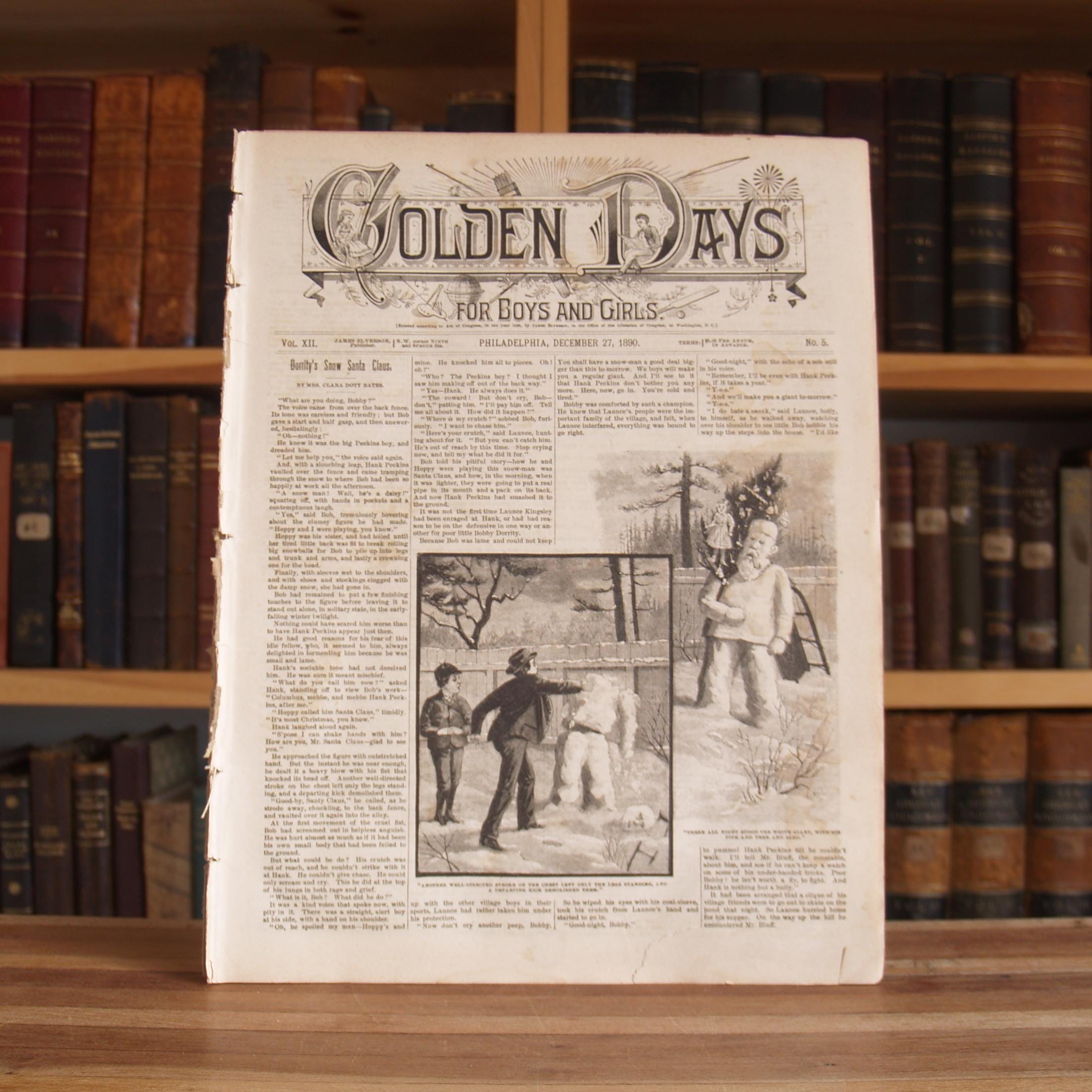 Four Antique Issues of Golden Days Children's Magazine From the 1890s ...