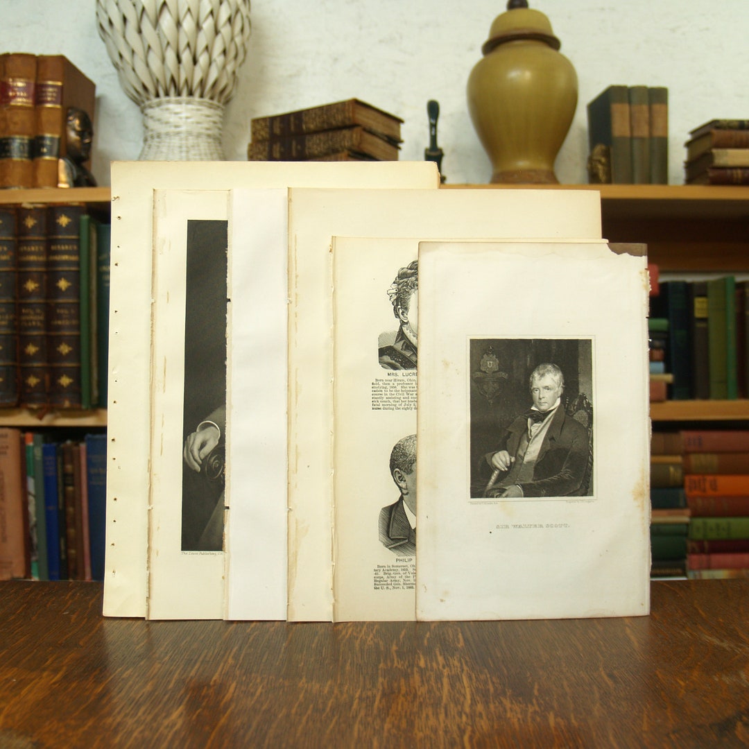 Collection of Nine Original Portrait Prints From Various Disbound ...