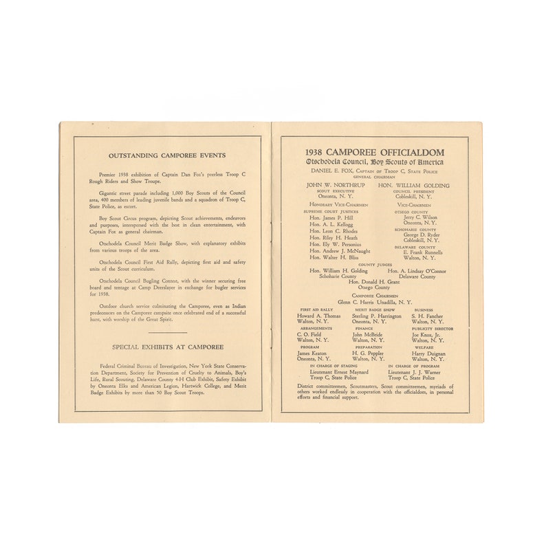 1938 Boy Scout Camporee of the Otschodela Council Program Featuring Dan ...