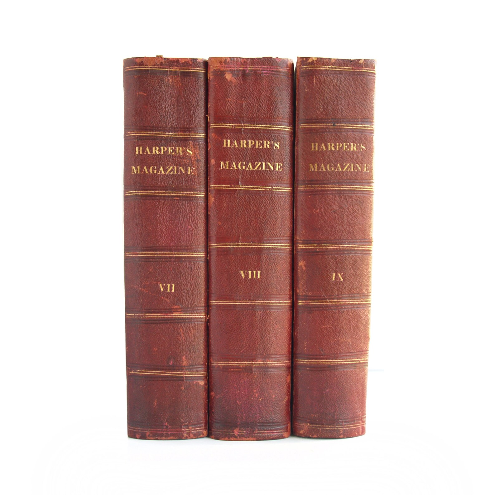 Harper's Magazine: Vols. 1-12, 1850-1856 - Antiquarian Leatherbound ...