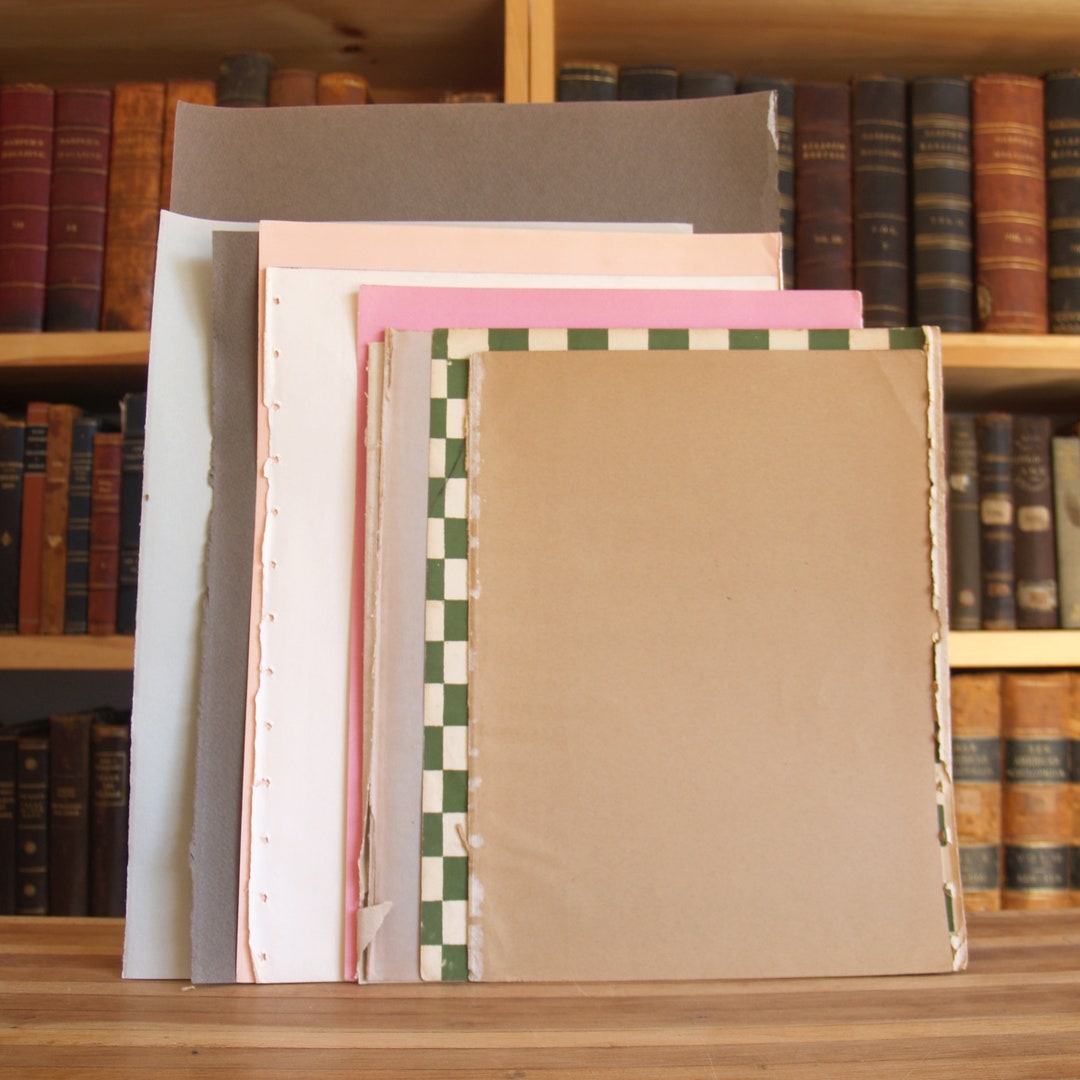 Ten Sheets of Large Sized Decorative Endpapers Saved From Disbound ...