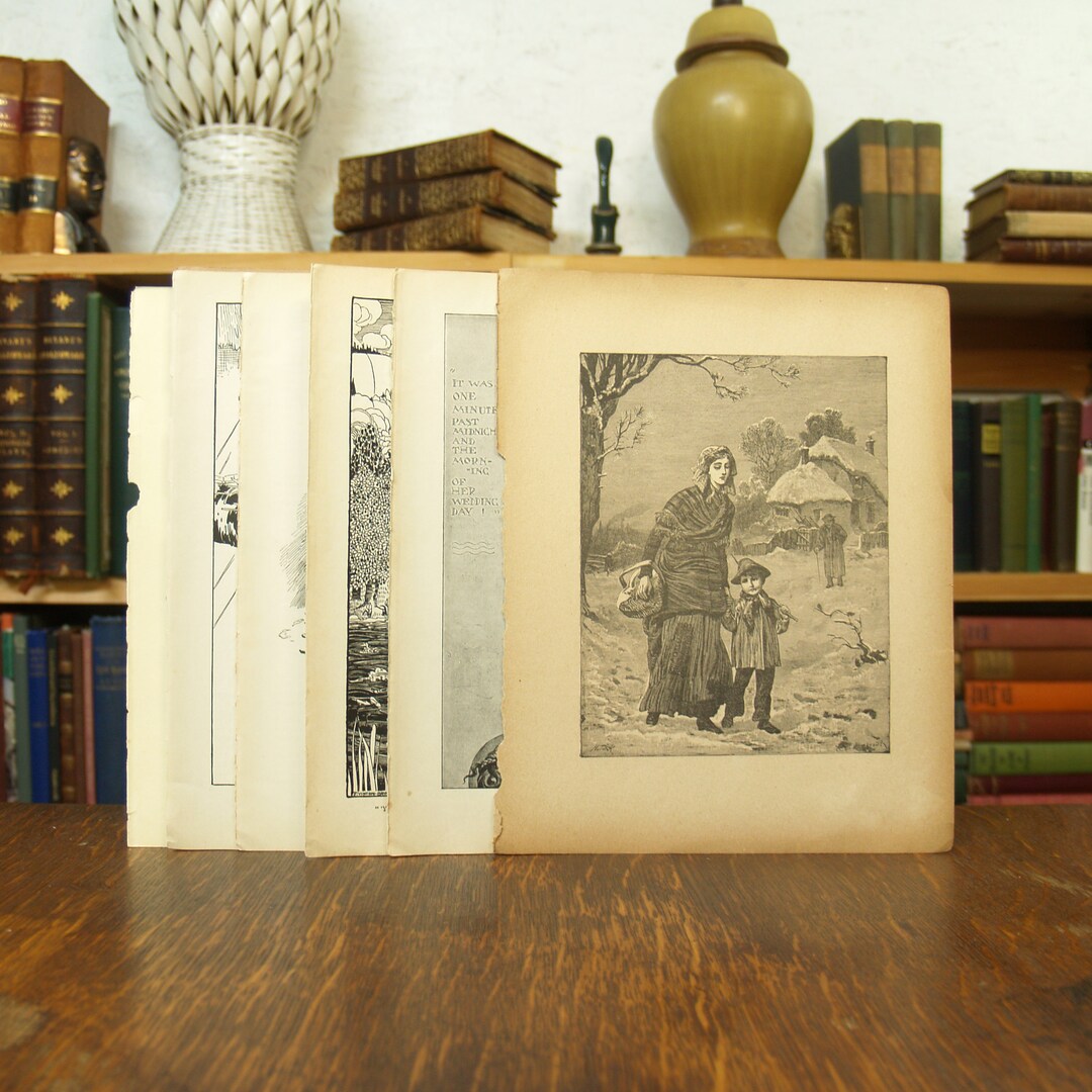 Collection of Nine Original Prints and Illustrations From Various ...