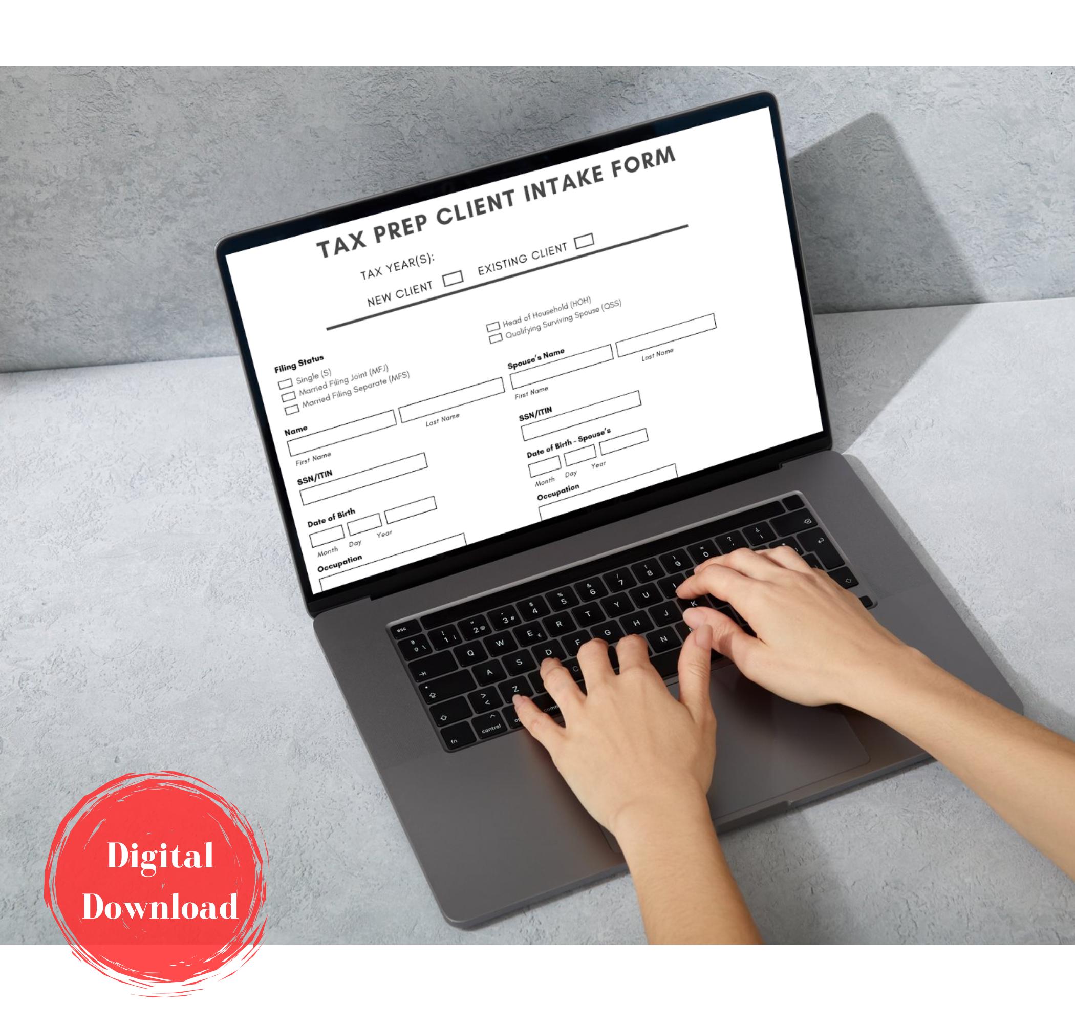 Tax Prep Client Intake Form | Tax Season | Editable PDF | Digital ...