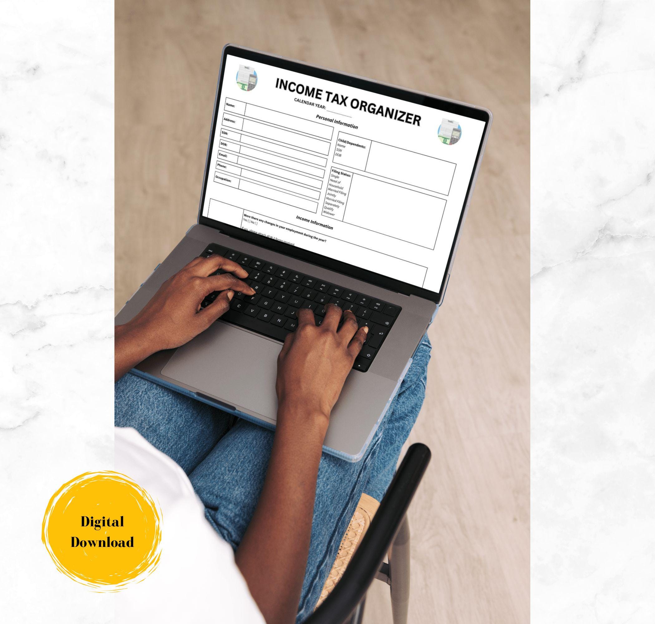 Income Tax Organizer | Printable PDF | Tax Season | Tax Preparation ...