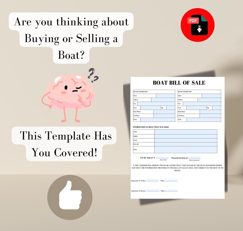 Boat Bill of Sale Template | Boat Bill of Sale Form| Boat Sales ...
