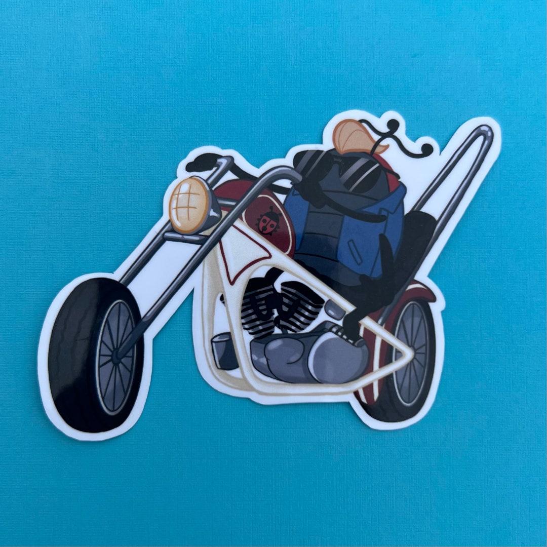 Motorcycle Ladybug Sticker - Etsy