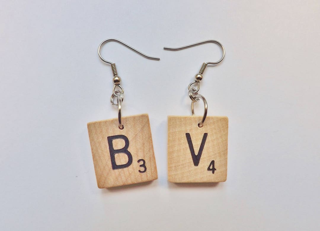 Scrabble Earrings All Letters Available Choose Any Initials Vintage ...