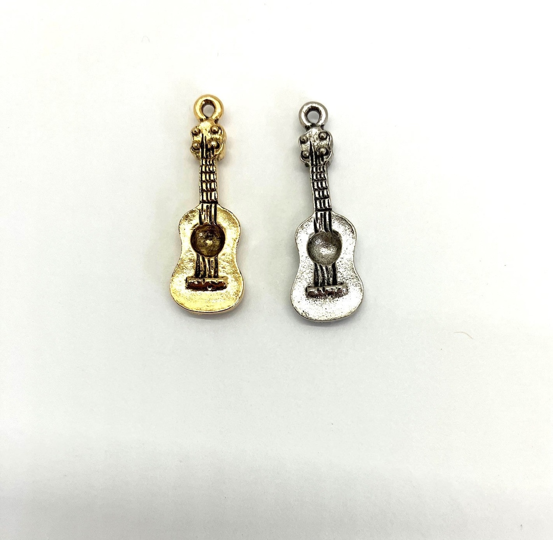 Ukulele Charm Silver or Gold Pewter Made in USA Lead-free Nickel-free ...