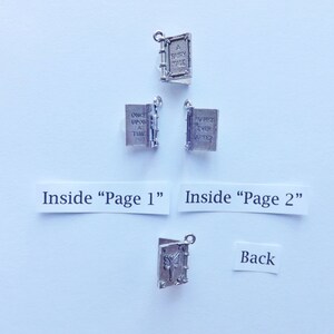 Book Charms Set of 8 Silver or Gold Plated Pewter Made in USA Nickel ...