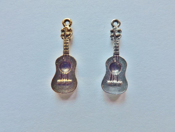 Ukulele Charm silver or gold pewter made in USA lead-free | Etsy