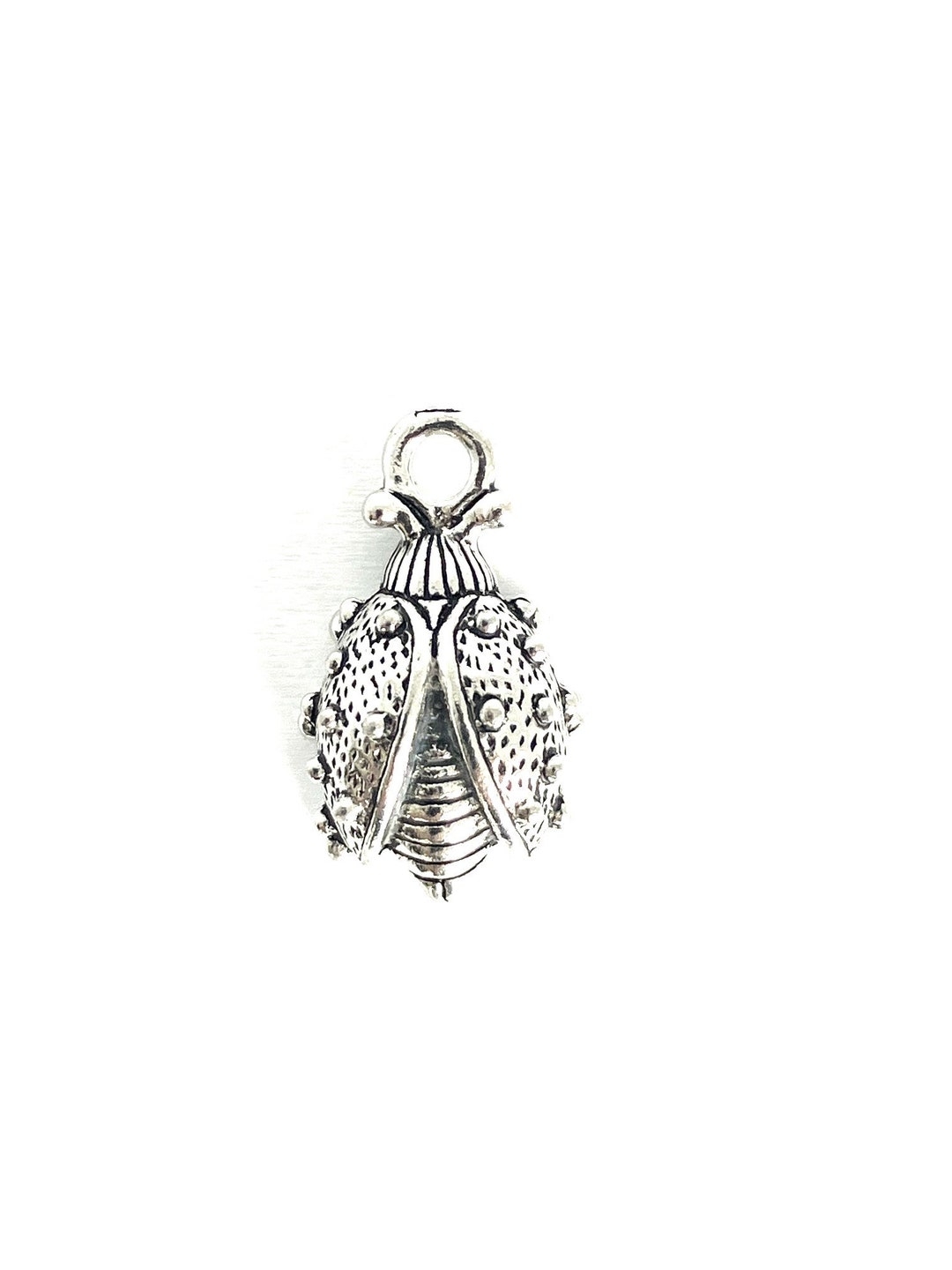 Ladybug Charm Silver Pewter 1 Made in USA Lead-free Nickel-free Tarnish ...