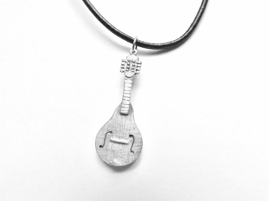 Mandolin Charm Necklace Silver Pewter Leather or Chain Usa-made - Etsy