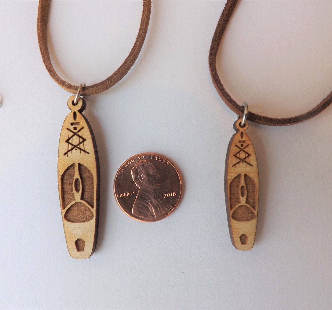 Paddleboard Necklace SUP Paddle Board Charm Pendant Wooden - Etsy