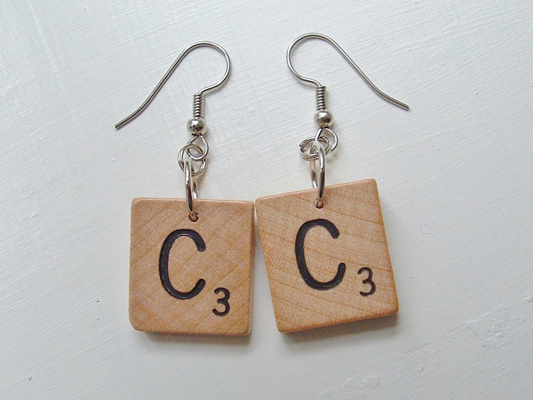 Scrabble Earrings All Letters Available Choose Any Initials - Etsy