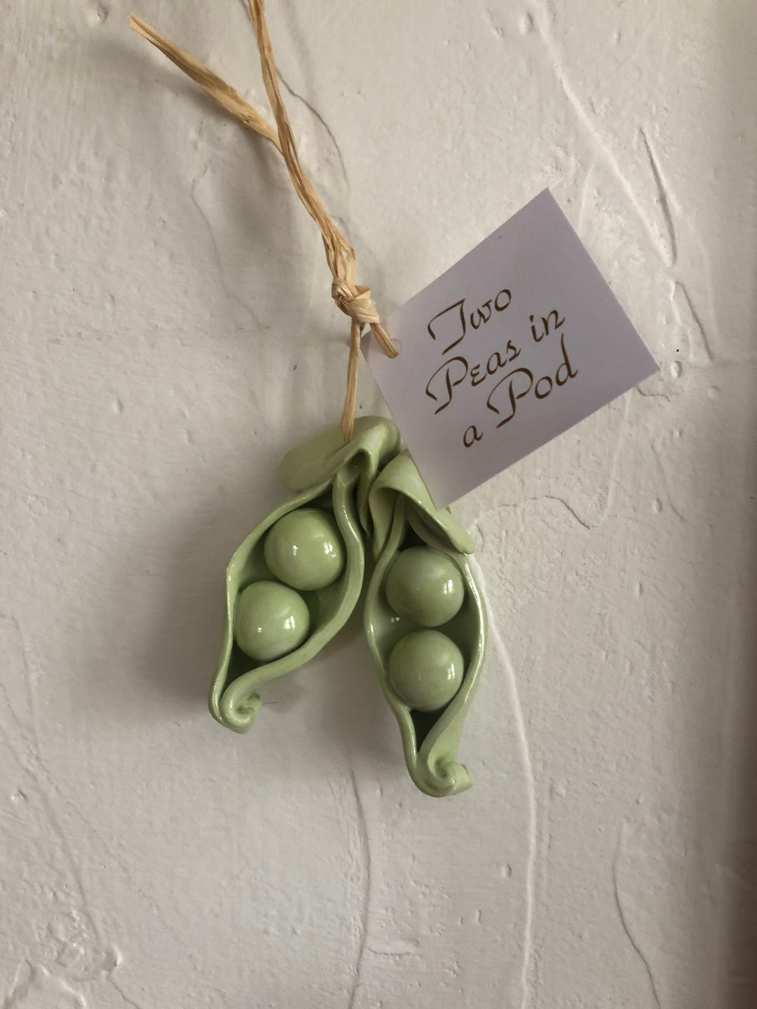Two Peas in a Pod Porcelain Peas - Etsy