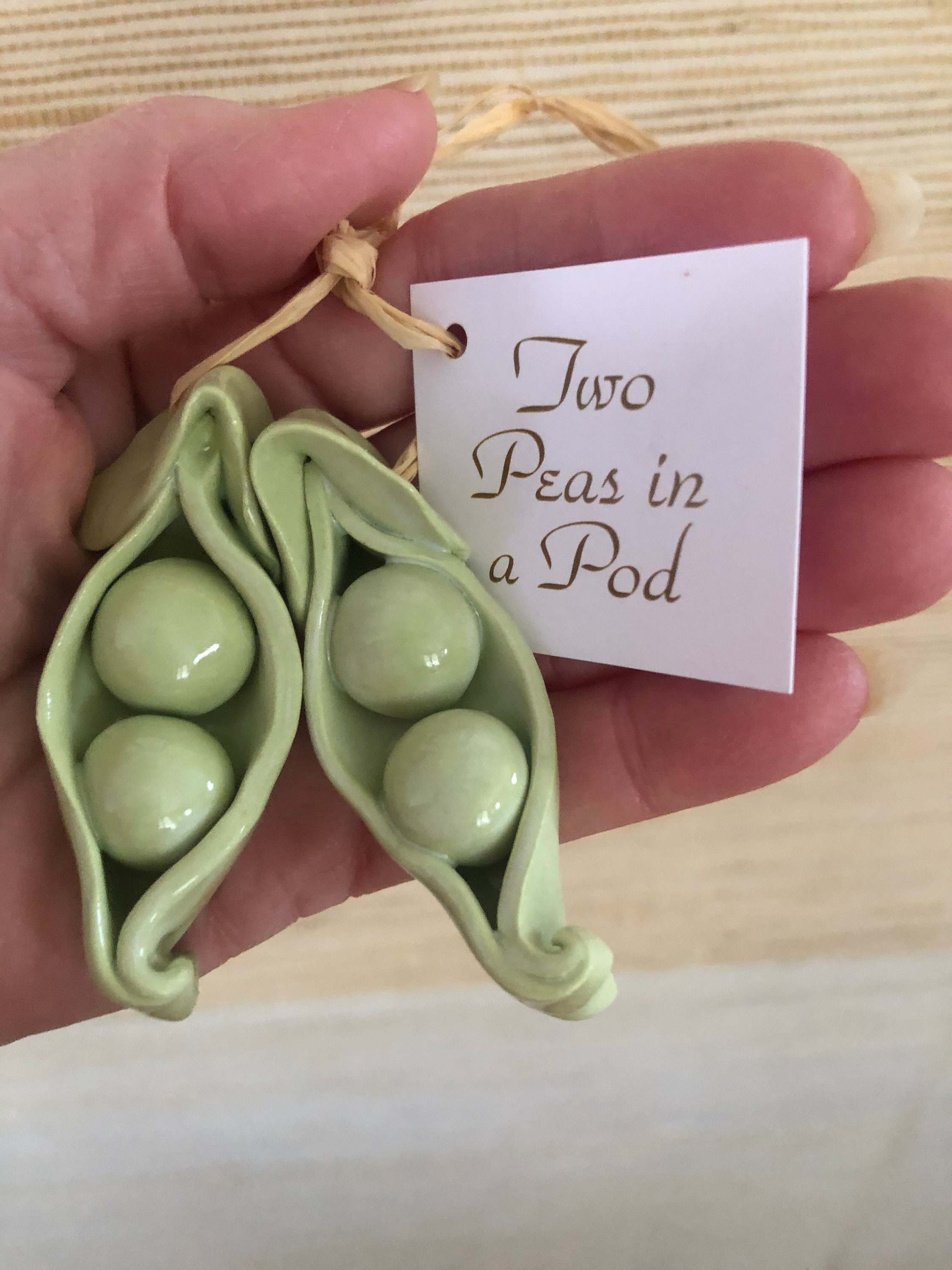Two Peas in a Pod Porcelain Peas - Etsy
