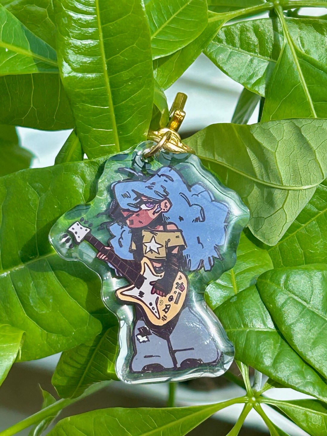 Hazel and Her Guitar Chibi- Keychain - Etsy