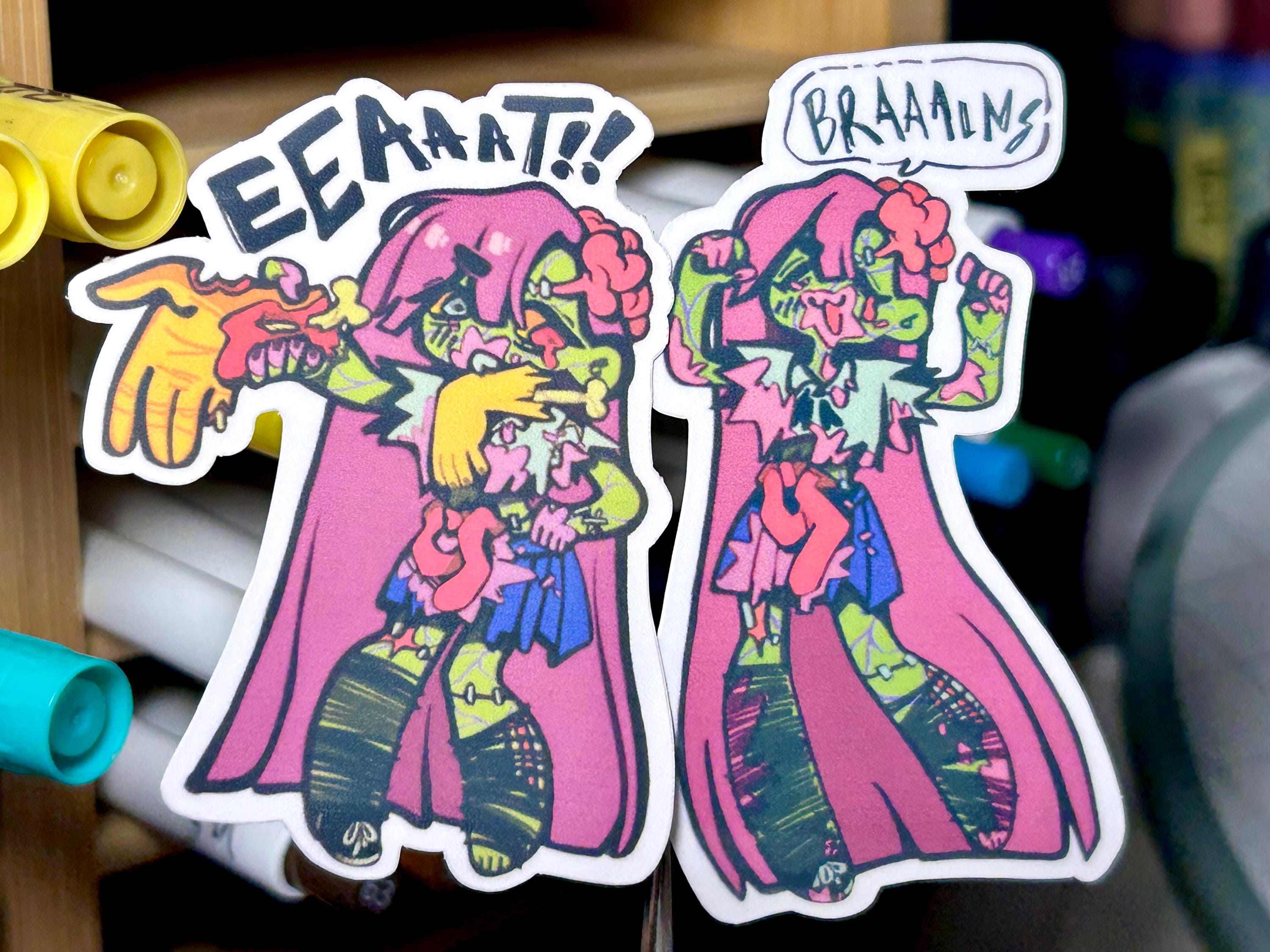 Creepy-cute Zombie Sticker Set: Waterproof Vinyl Decals - Etsy