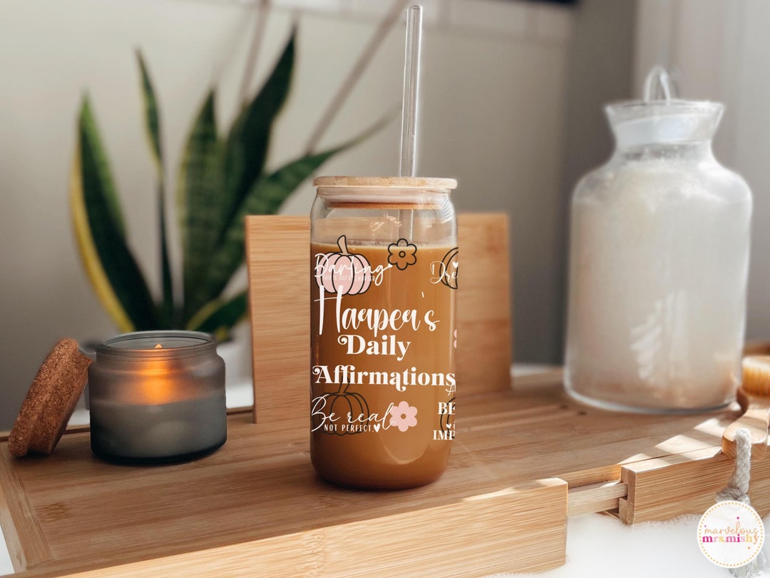 Personalized Daily Reminders Iced Coffee Cup Fall Cozy Pumpkins ...
