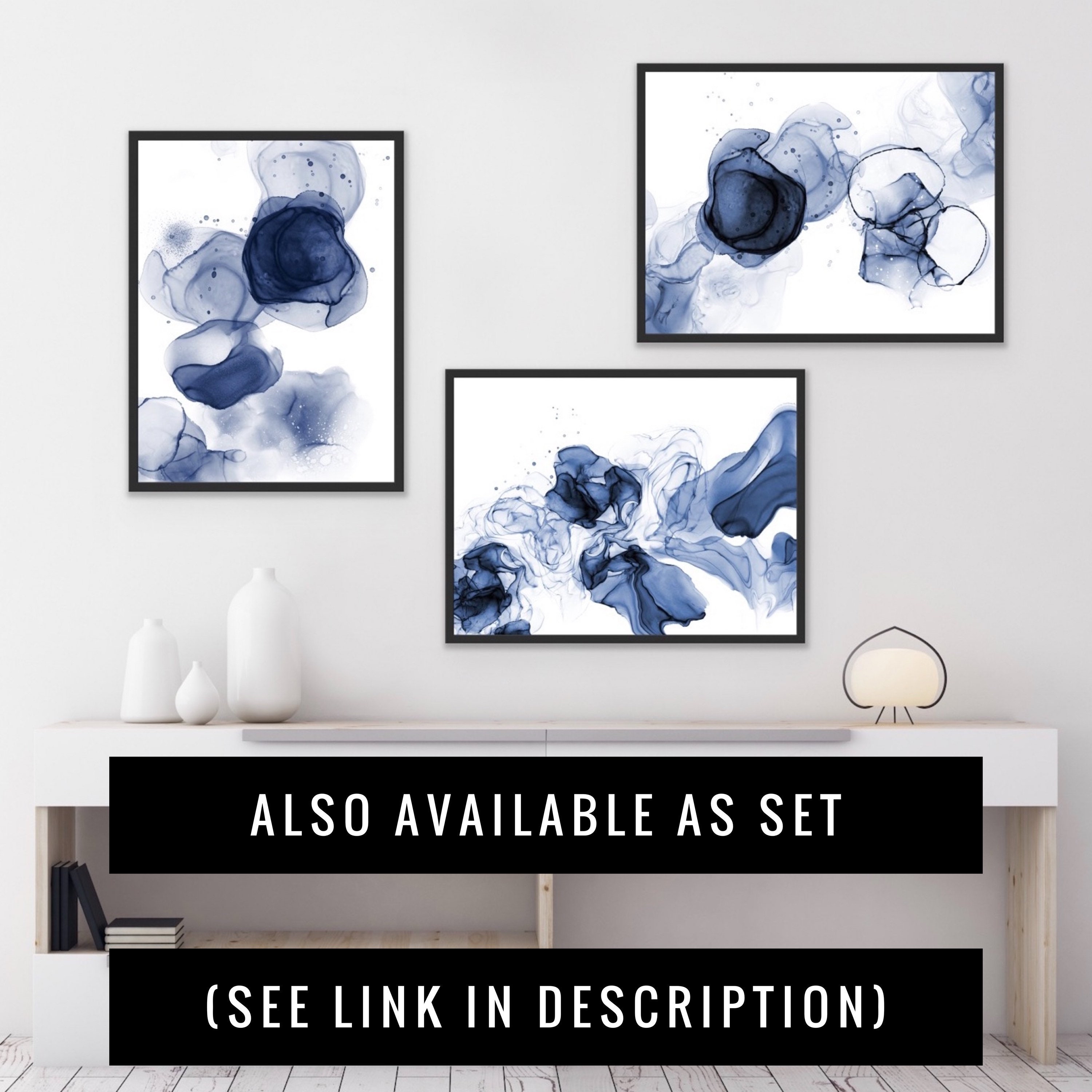 Abstract Art Print Indigo Blue Minimalist Blue Print Navy | Etsy