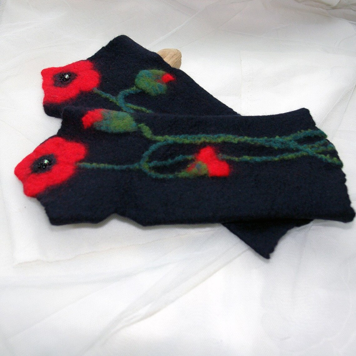 Hand Felted Wrist Warmers Wristlets Felt Fingerless Gloves - Etsy