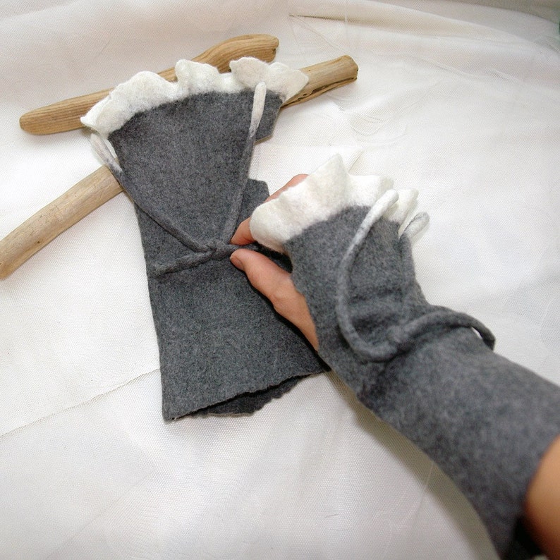 Felt Wrist Warmers Romantic Lightness Hand Felted Wrist - Etsy