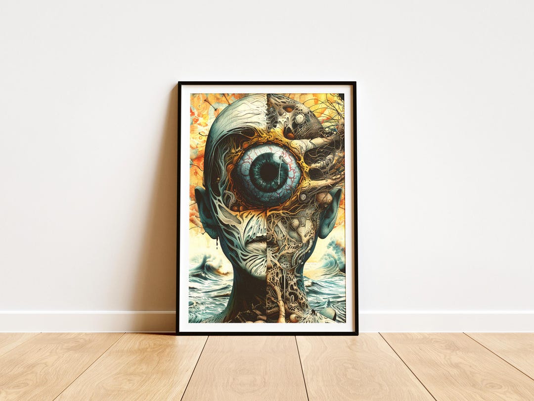 Surreal Psychedelic Poster "the Mind's Eye" – Visionary Sci-fi Wall ...