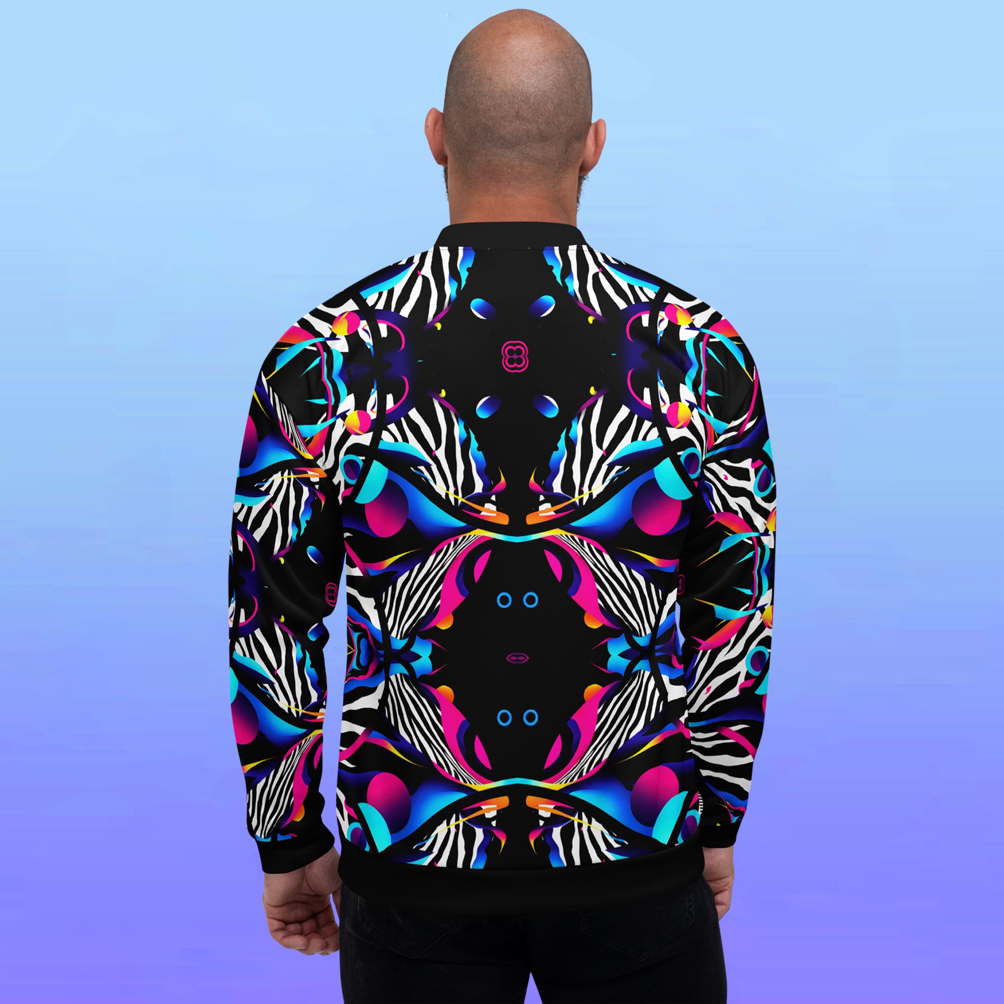 Retrowave Bomber Jacket Abstract Neon All-over Print Unisex Coat, 80s ...