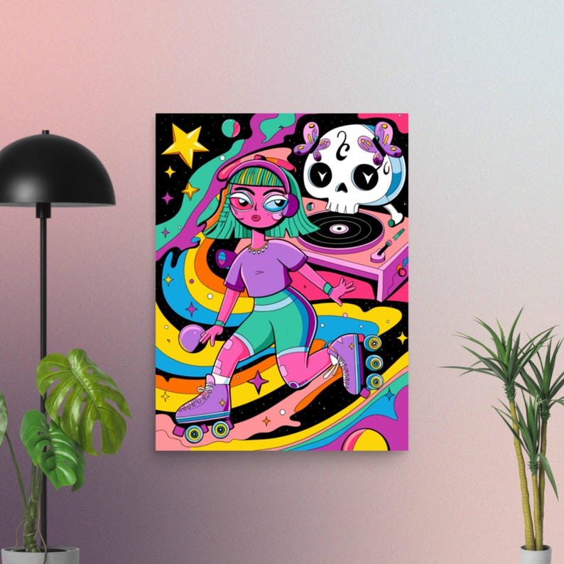 Cosmic Rave Roller Poster | Museum-quality Pop Surrealism Art Print ...