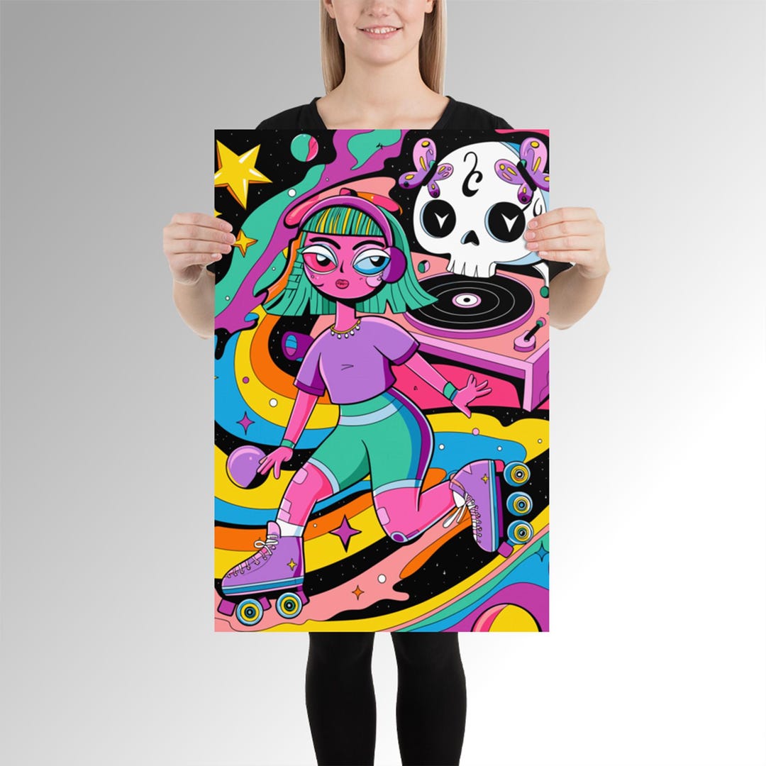 Cosmic Rave Roller Poster | Museum-quality Pop Surrealism Art Print ...