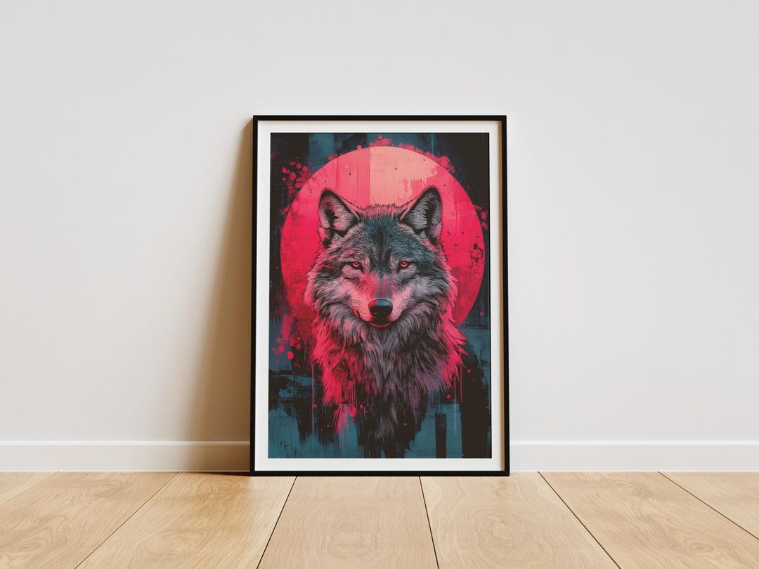 Wolf With Red Glowing Eyes #2 - Giclée Art Print | Dark & Moody Fantasy ...