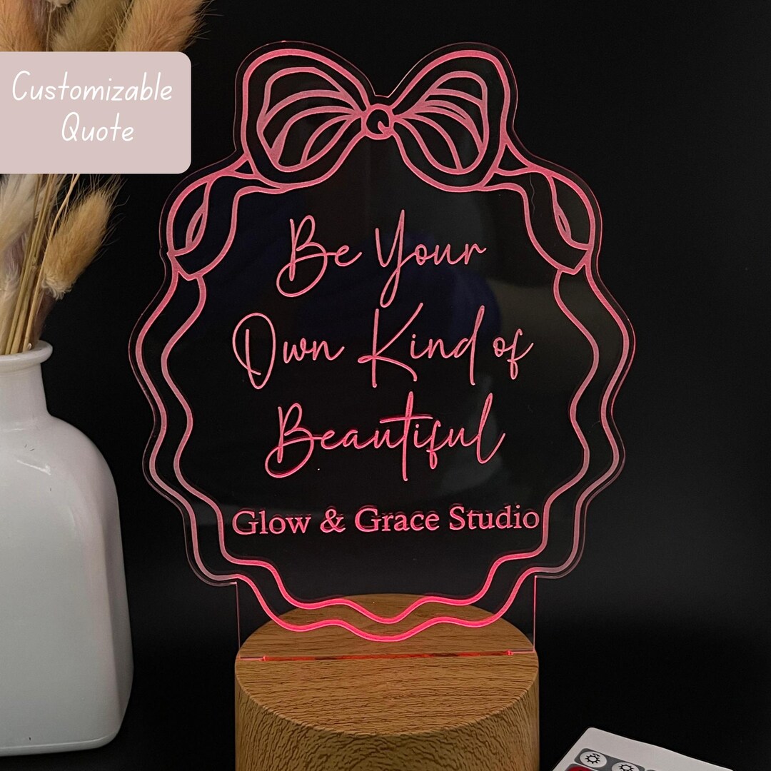 Inspirational LED Lamp With Custom Name, Motivational Quote Light for ...