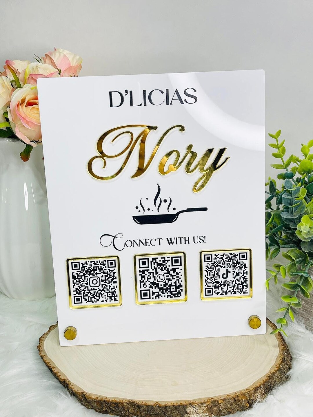Custom QR Code Social Media Sign: Personalized Business Display, 8x10 ...